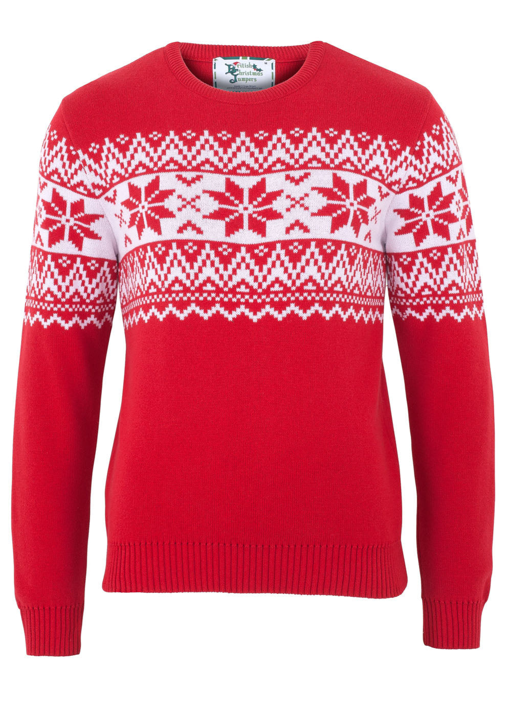 The Nordic Fairisle Red Mens Eco Christmas Jumper – 23 Foxes